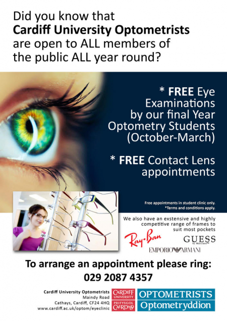 Did You Know That You Can Get A FREE Eye Test At Cardiff University 